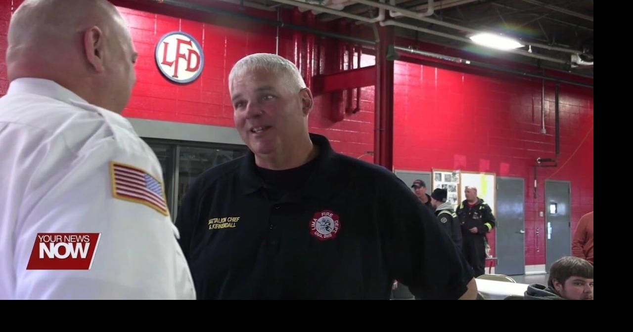 Lima Fire Department's Battalion Chief Greg Kirkendall hangs up his ...