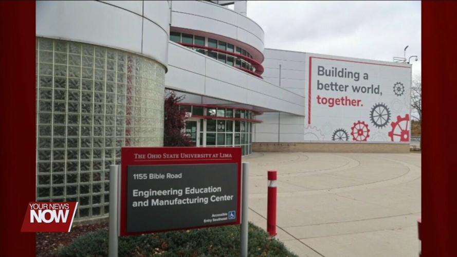 OSU Lima's Tim Rehner speaks about partnership with Lima Ford Engine Plant during Lima Rotary ...