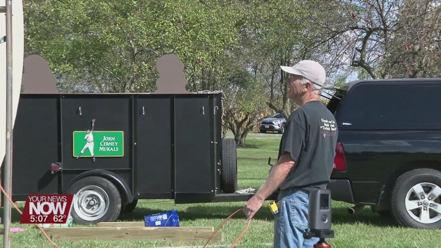 Free-standing Neil Armstrong mural being erected in Wapakoneta | News ...