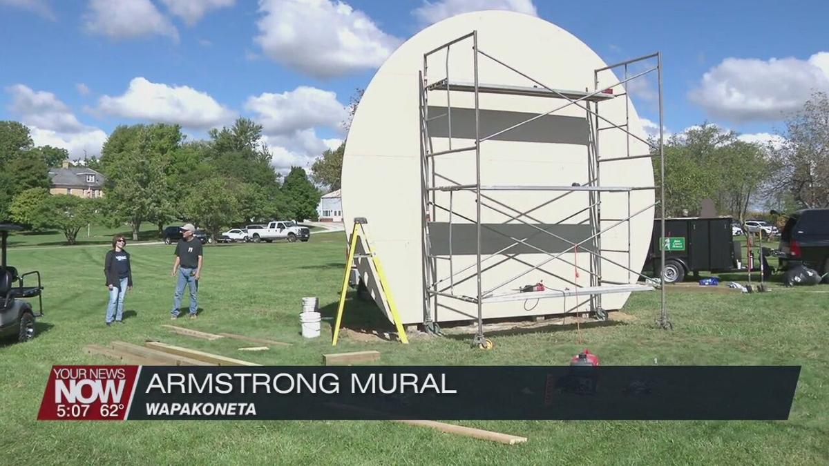Free-standing Neil Armstrong mural being erected in Wapakoneta | News ...