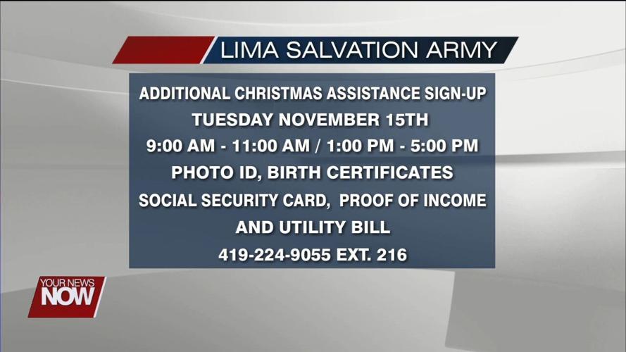 Lima Salvation Army has one final day to sign up for Christmas ...