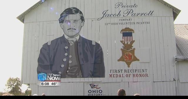 Barn mural unveiled in Kenton honoring Private Jacob Parrott | News from WLIO | hometownstations.com