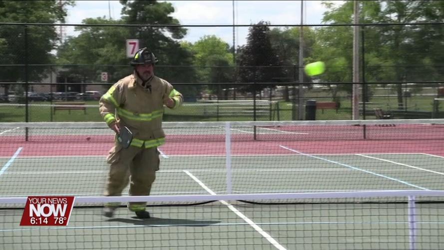 Lima firefighters don their gear for a pickleball match to promote ...