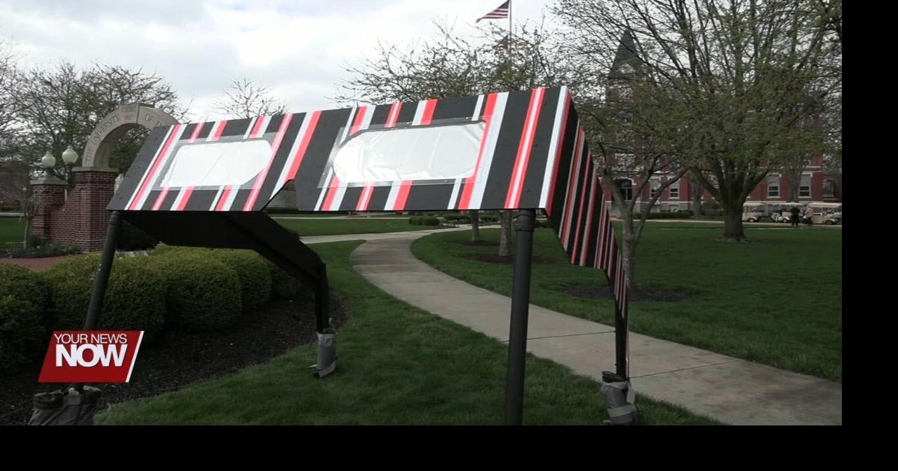 Giant eclipse glasses built for Monday's viewing party at the ...