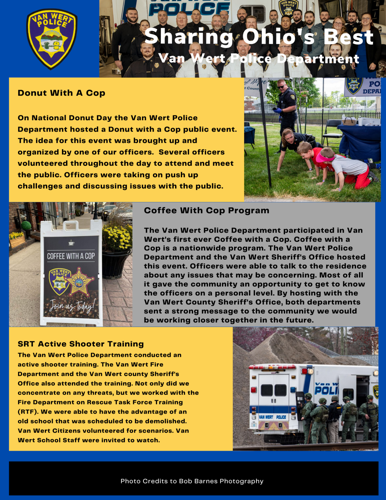 The Van Wert Police Department named the February 2023 Agency of the ...