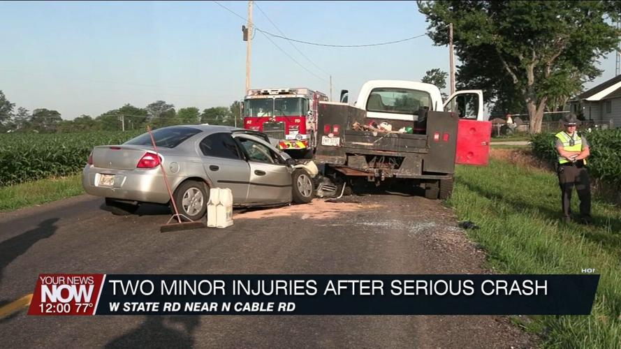Drivers sustain only minor injuries after a car crashes into the back ...