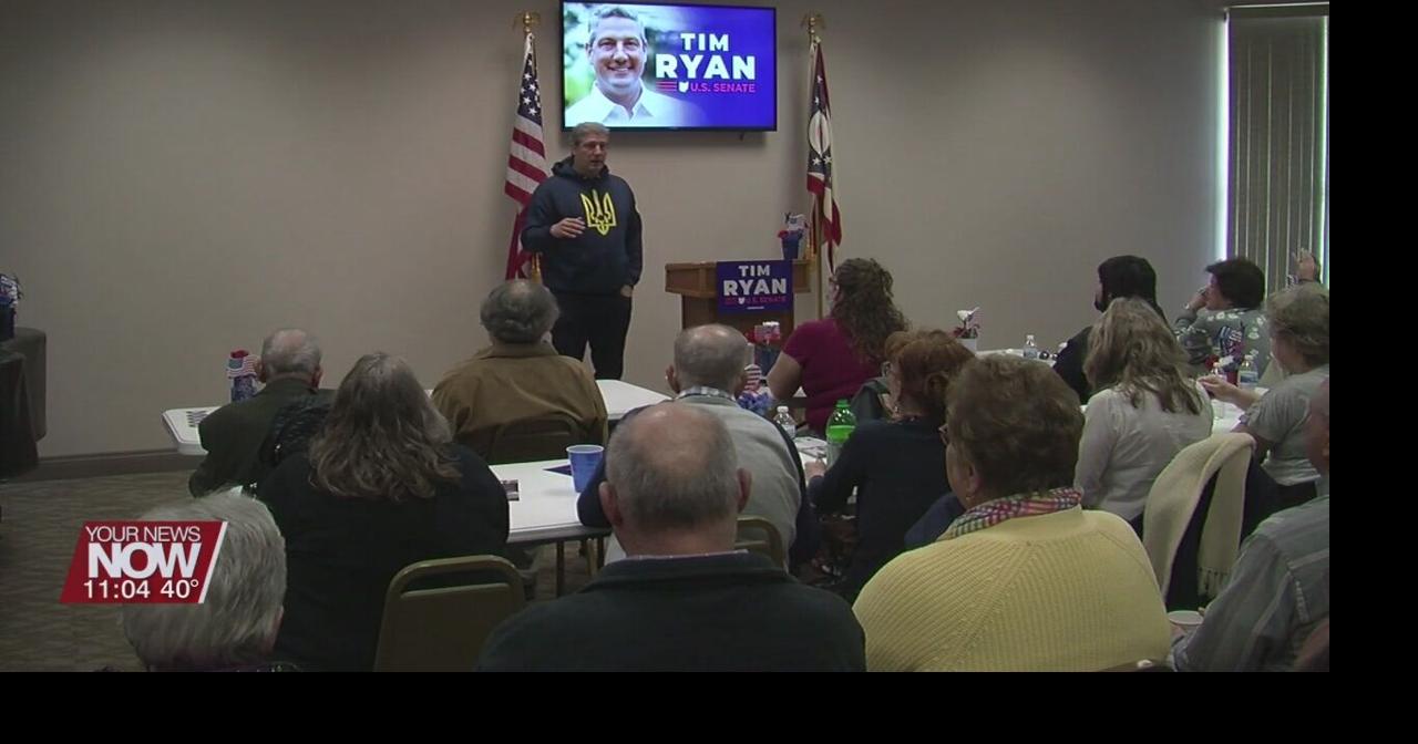Democratic Senate candidate Tim Ryan talking to voters in Celina and ...