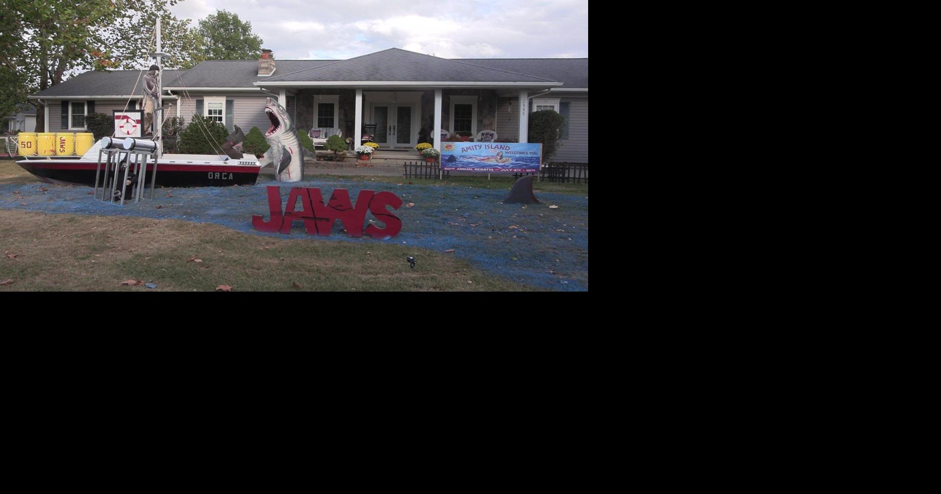 Spencerville couple brings ‘Jaws’ to life in front yard for Halloween ...