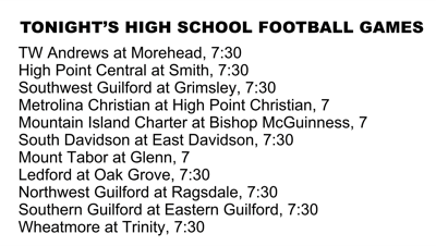 LOCAL ROUNDUP: Rivalry games highlight tonight’s football | Sports ...