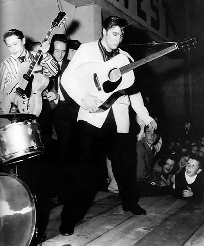 young elvis performing