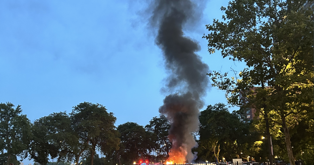 Photo: Car ignites near Promontory Point | Evening Digest | hpherald.com