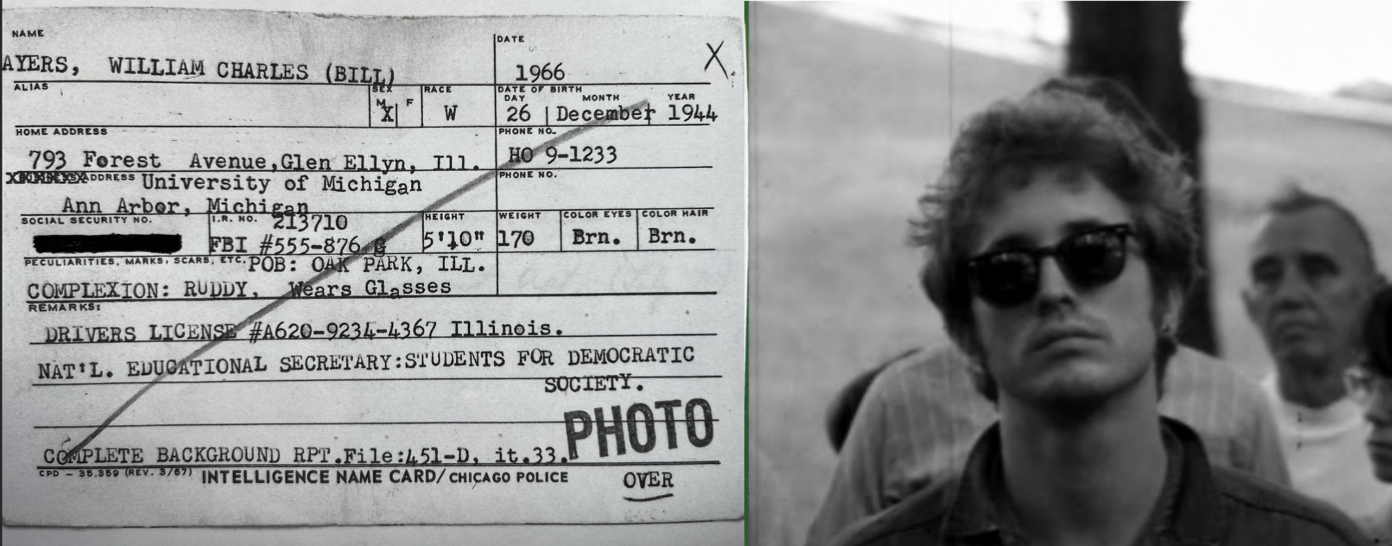 Bill Ayers uncovers his old Red Squad surveillance files | Evening ...