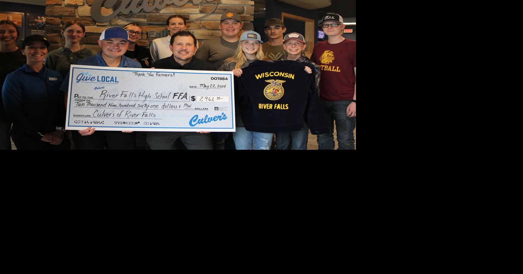 River Falls Culver’s gives over $2,000 to FFA chapter | Local News | hudsonstarobserver.com
