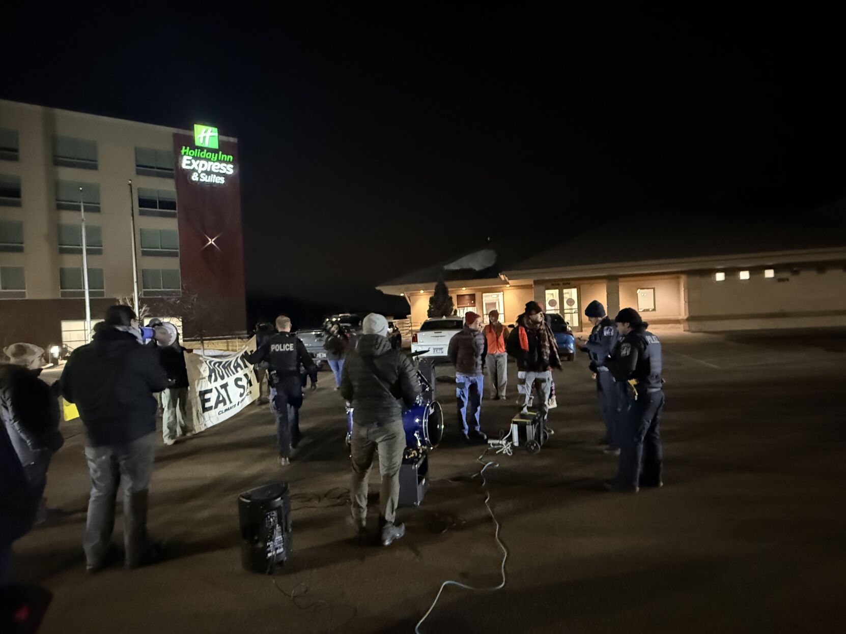 'Wide Awake' ICE protest outside Hudson Holiday Inn | Local News ...