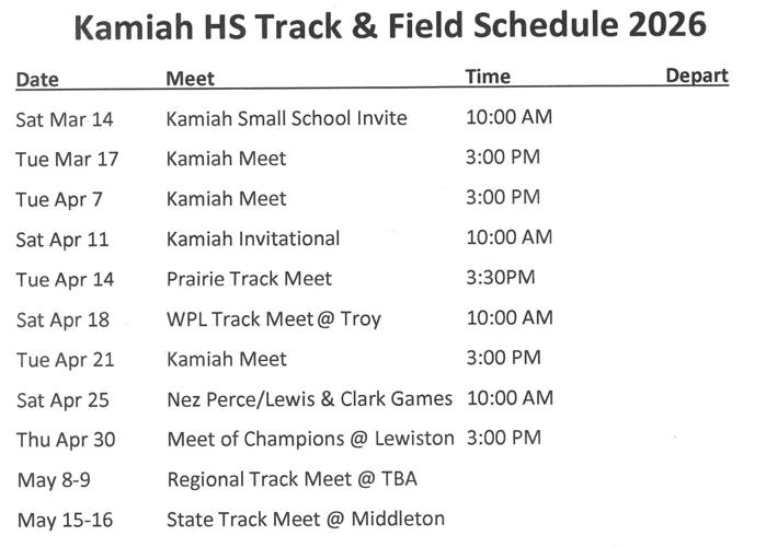 Kamiah High School schedules | Sports Schedules | idahocountyfreepress.com