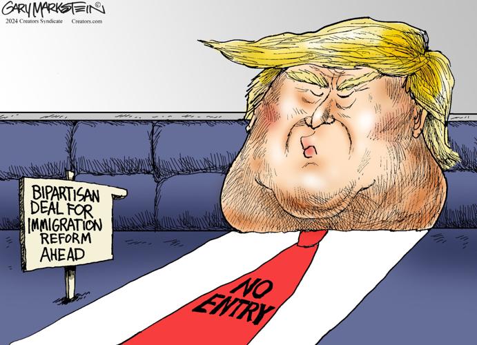 Cartoons: Border block and the Middle East