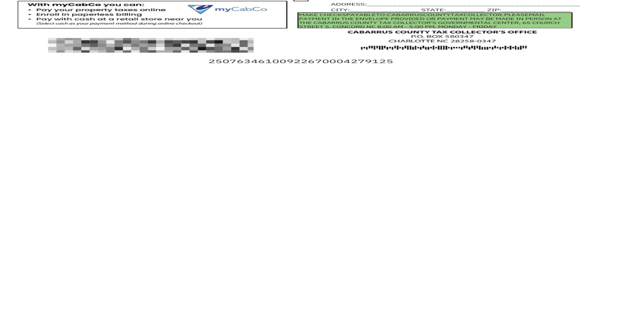 Cabarrus property tax bills online; in mailboxes soon