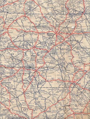 A look at a North and South Caroliina road map from 1931