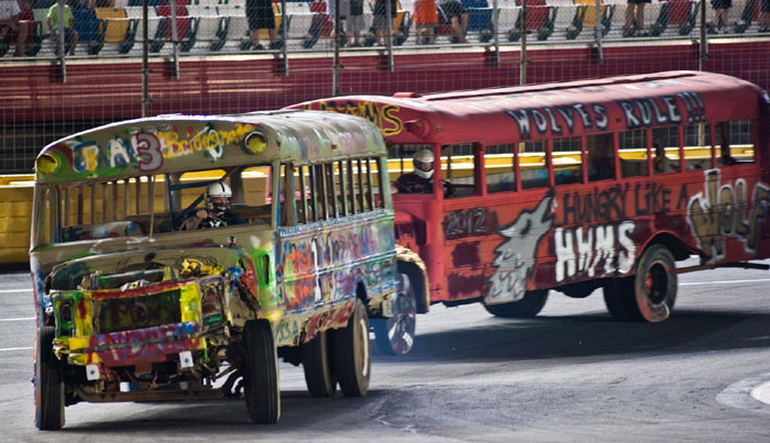School of hard knocks: Cabarrus principals race buses at speedway