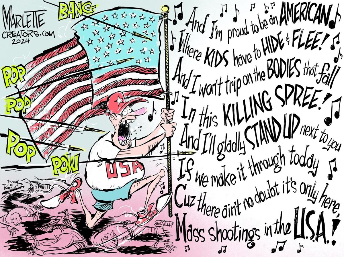 Cartoons: Forced square footage, proud Americans and legal fines