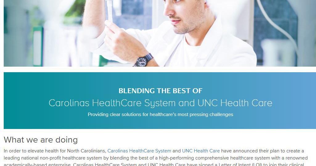 Carolinas HealthCare System and UNC Health Care to merge
