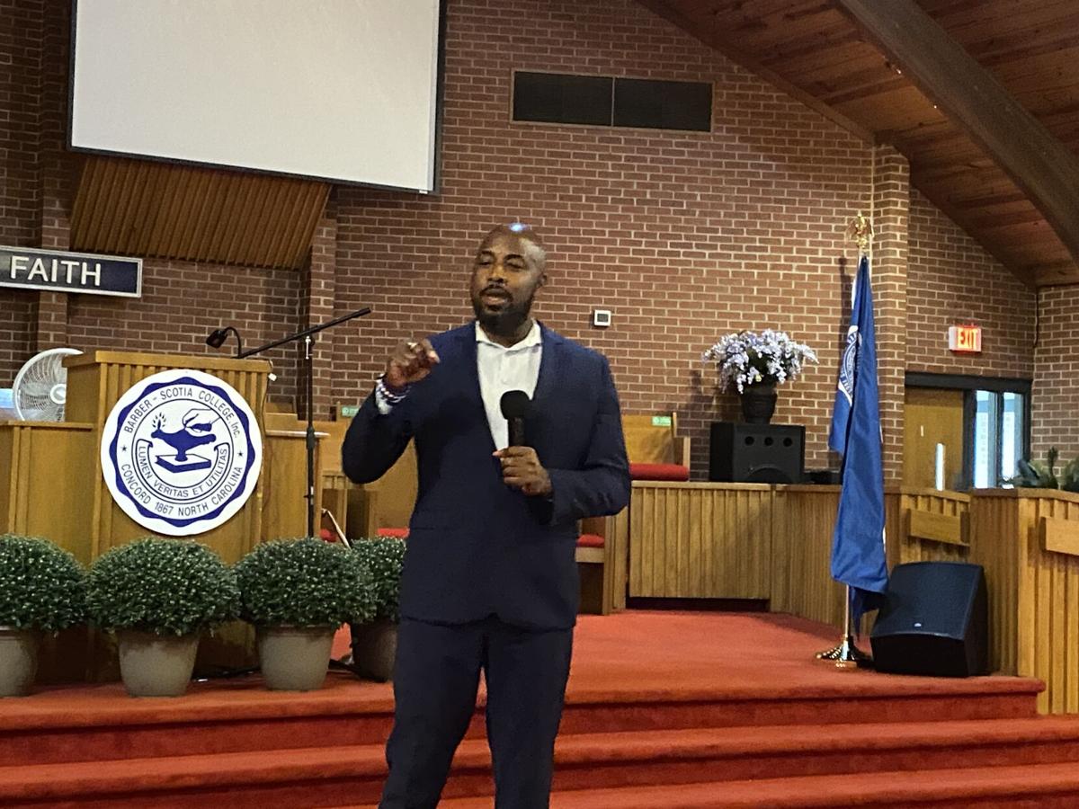 Chris Rey lays out vision, plan for Barber-Scotia to college supporters