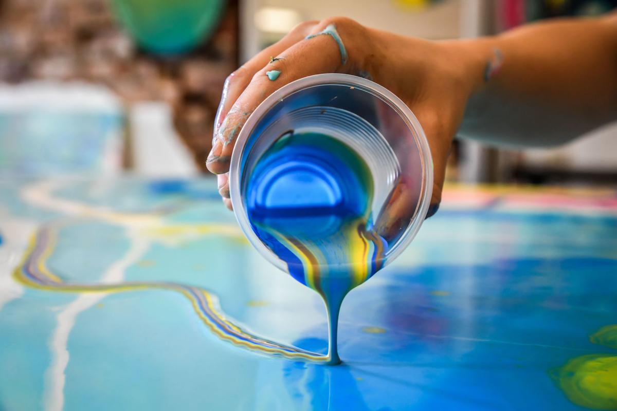 Jump into puddle painting