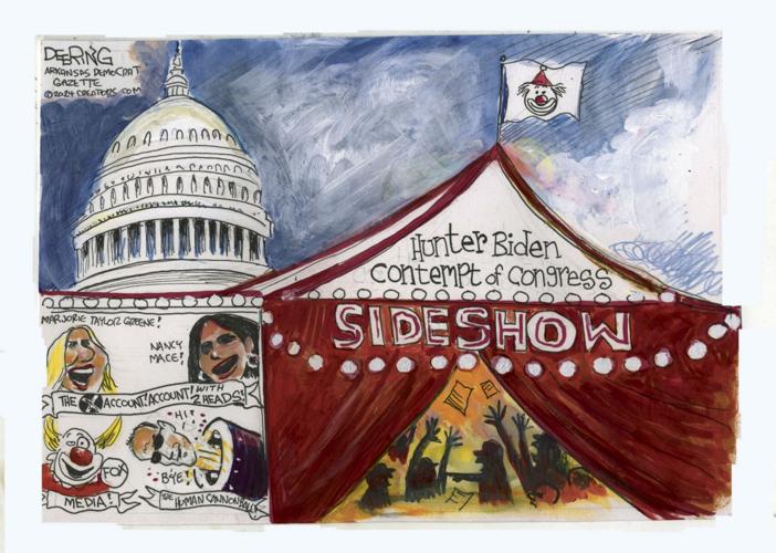 Cartoons: Congressional sideshow, NRA's sea and planes coming apart