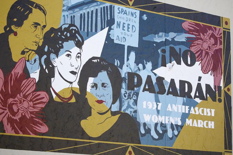 This mural honors 5,000 women who protested fascism in 1937