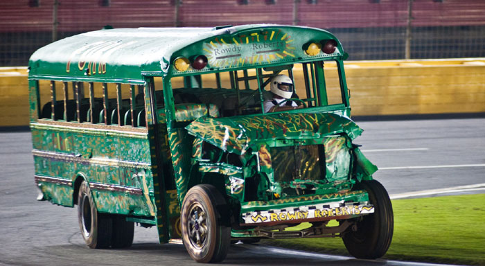 School of hard knocks: Cabarrus principals race buses at speedway