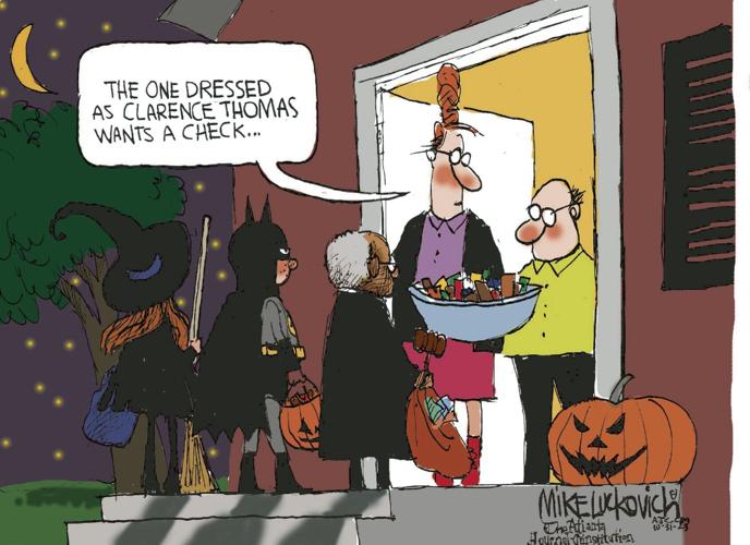 Editorial cartoons: Evil, trick-or-treat and missing a friend