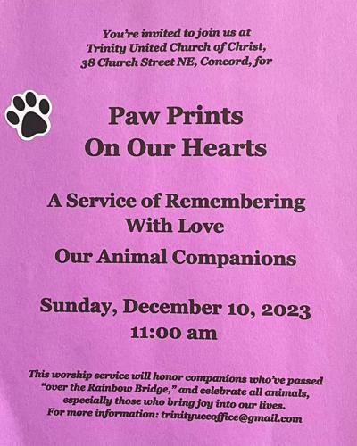 Paw Prints on Our Hearts at Trinity UCC