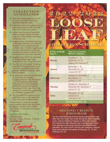 Concord loose leaf collection begins Oct. 31