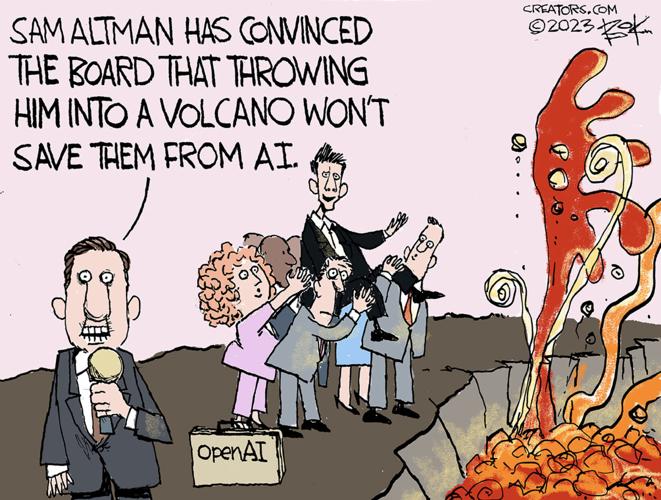 Editorial cartoons: China stealing, AI mess and materialism