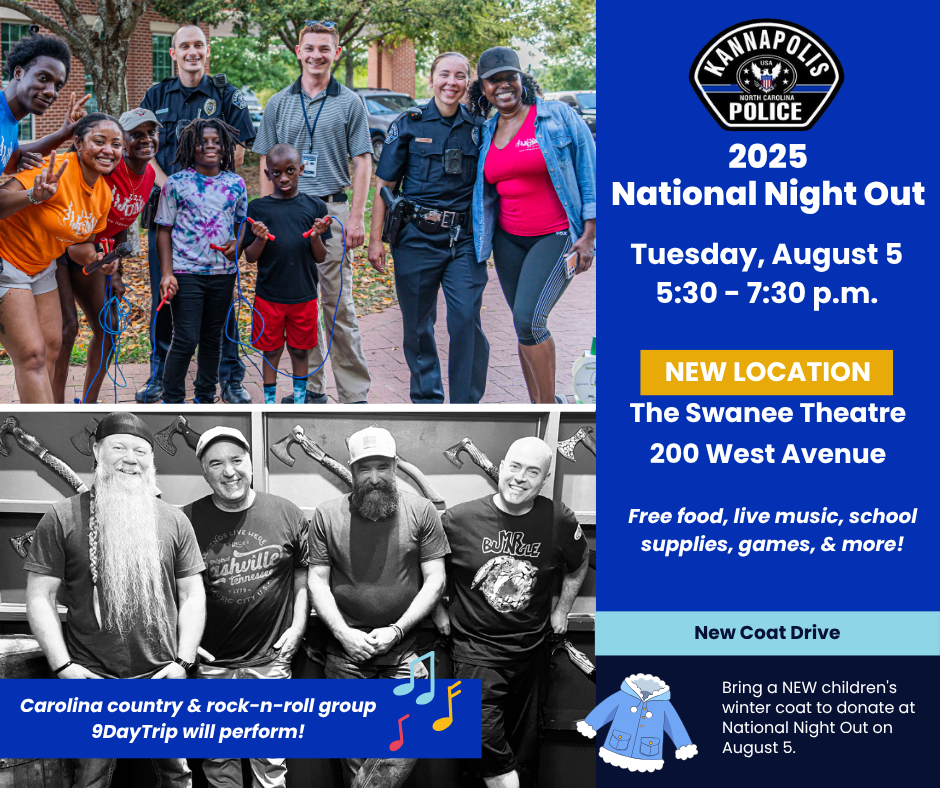 Kannapolis National Night Out Tuesday moving to the Swanee