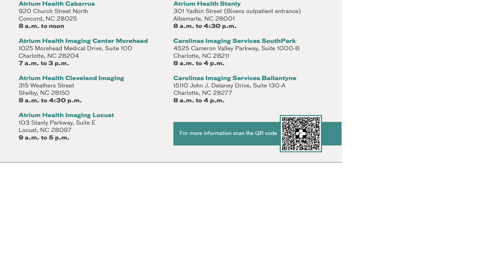 Schedule your lung cancer screening now at Atrium sites
