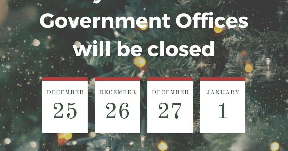 Government holiday closings and schedules