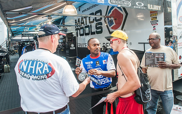 At zMax, NHRA race fans hang out with sport’s stars