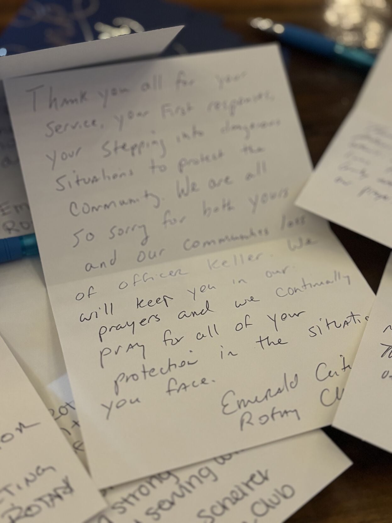Rotary Companion Club pens notes of appreciation to first responders ...