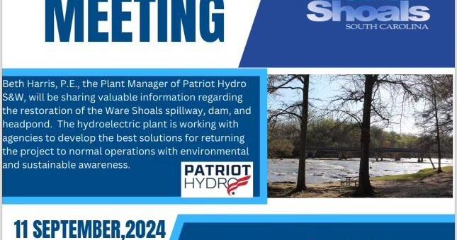 Meeting to focus on Ware Shoals dam repairs | News | indexjournal.com