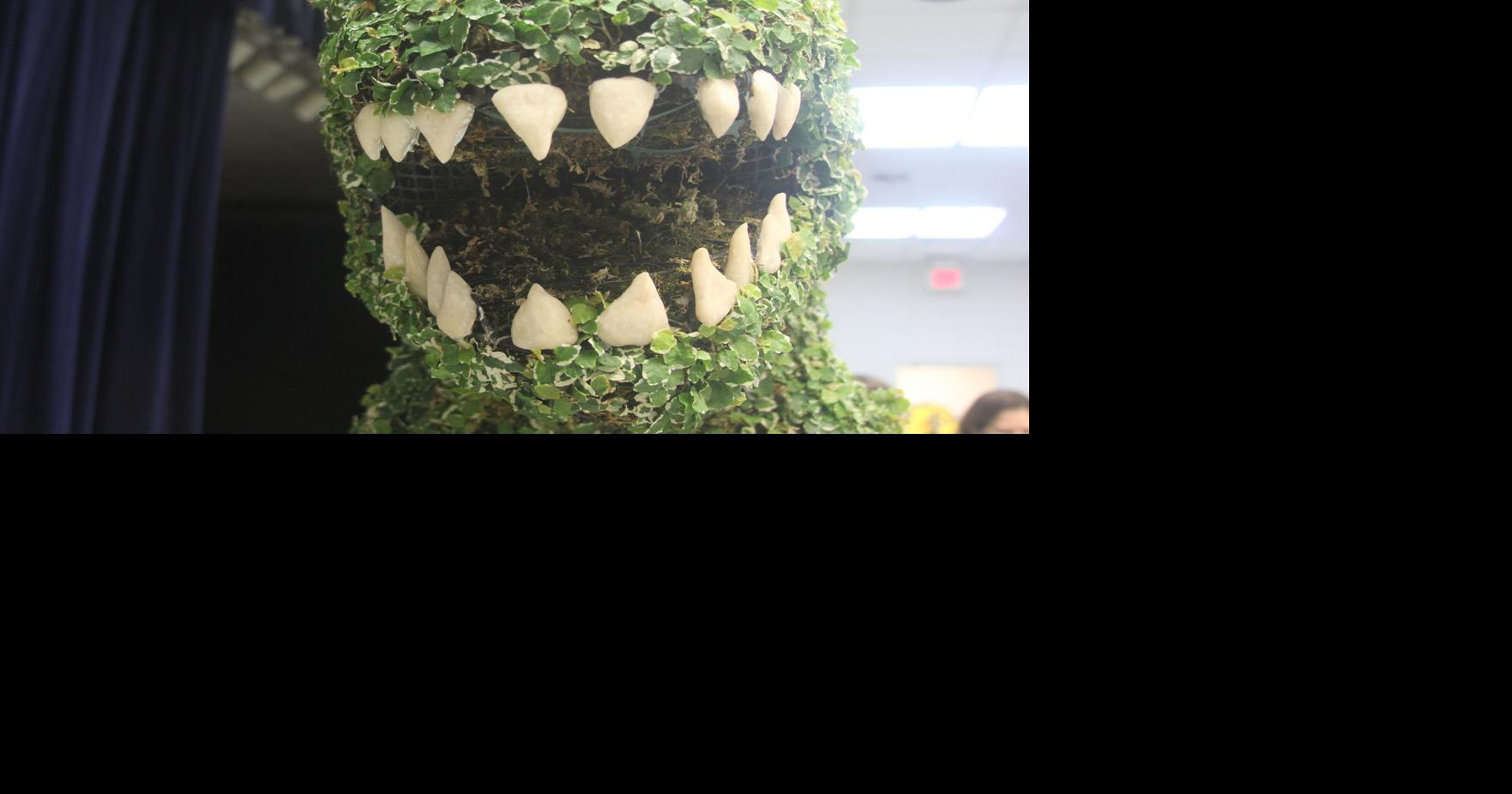 PHOTOS: Rice Elementary students assist in building T-Rex topiary ...