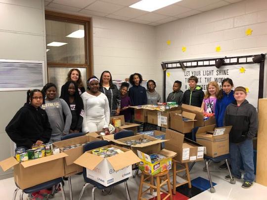 Mathews Elementary's LIGHTS Club kicks off with food drive | Lakelands ...