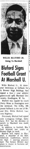 Remembering Willie Bluford: Greenwood athlete lost in Marshall tragedy ...