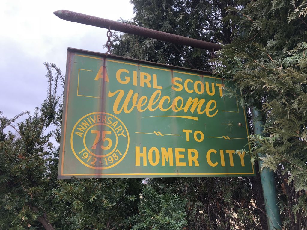 Girl Scout troop replaces worn Homer City welcome sign | News ...