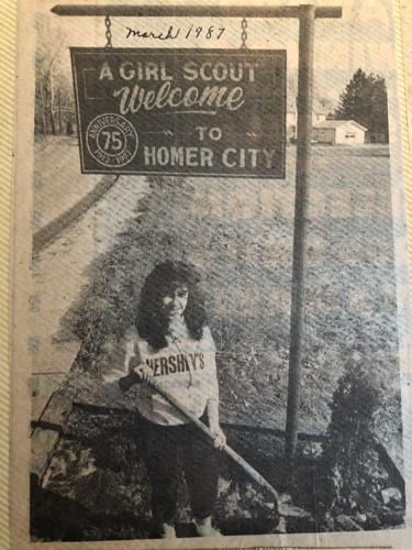 Girl Scout troop replaces worn Homer City welcome sign | News ...