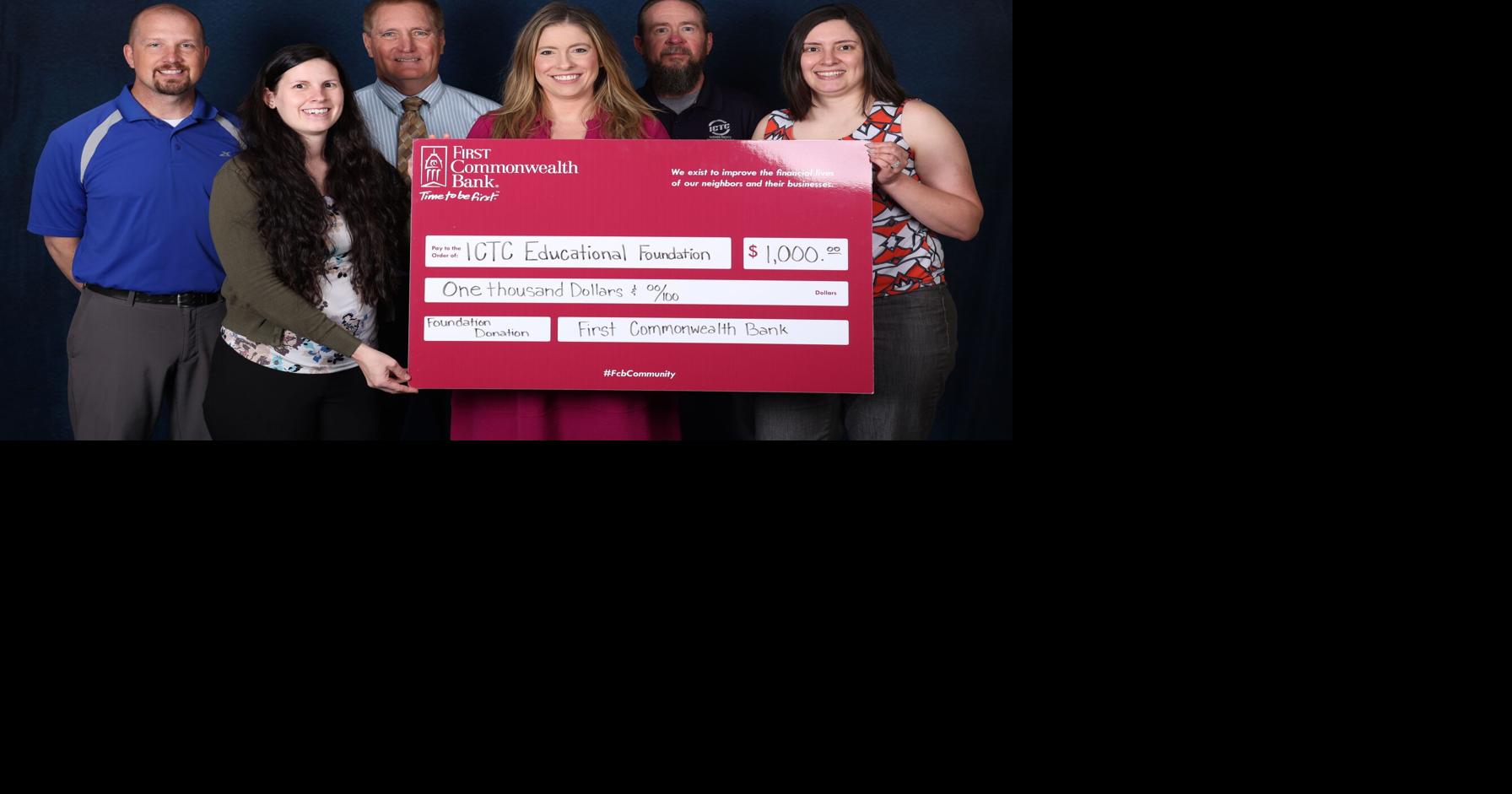 First Commonwealth Bank presents inaugural foundation donation to ICTC ...