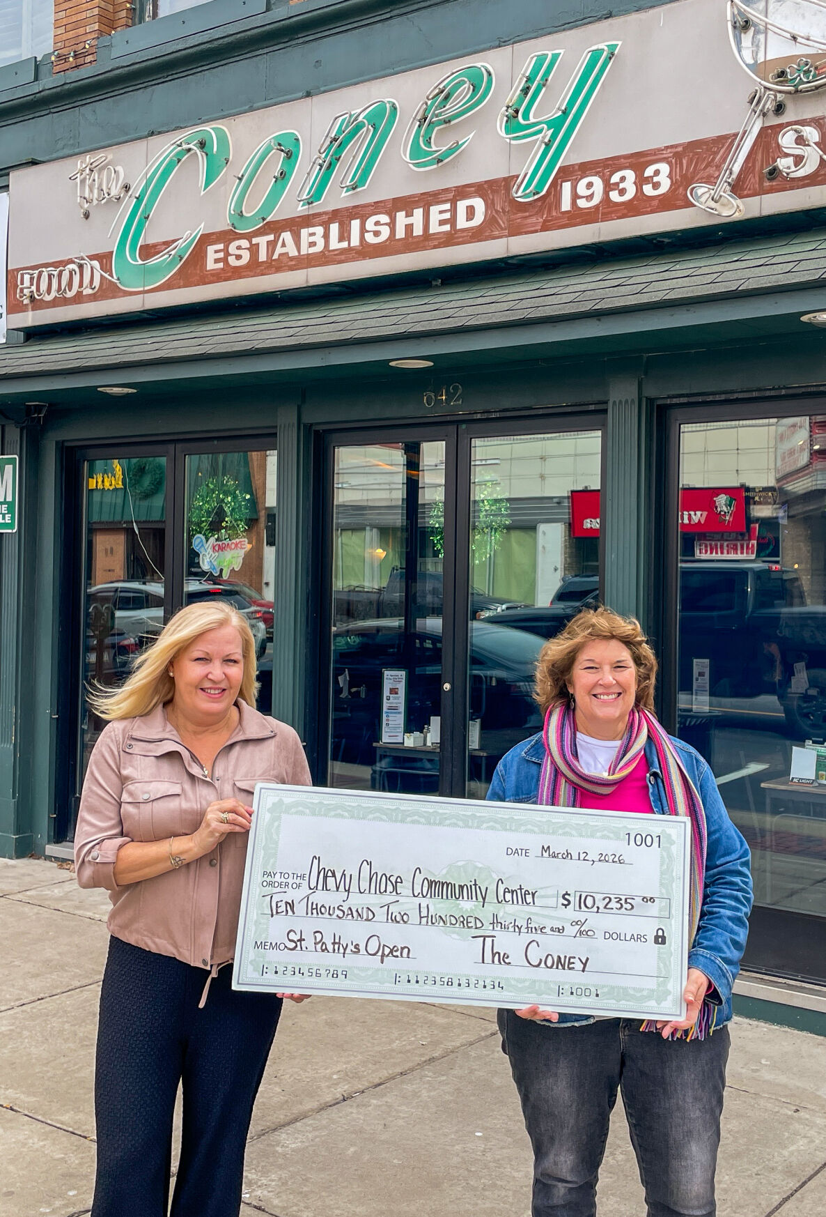 More than $10,000 distributed to Chevy Chase Center thanks to Coney ...