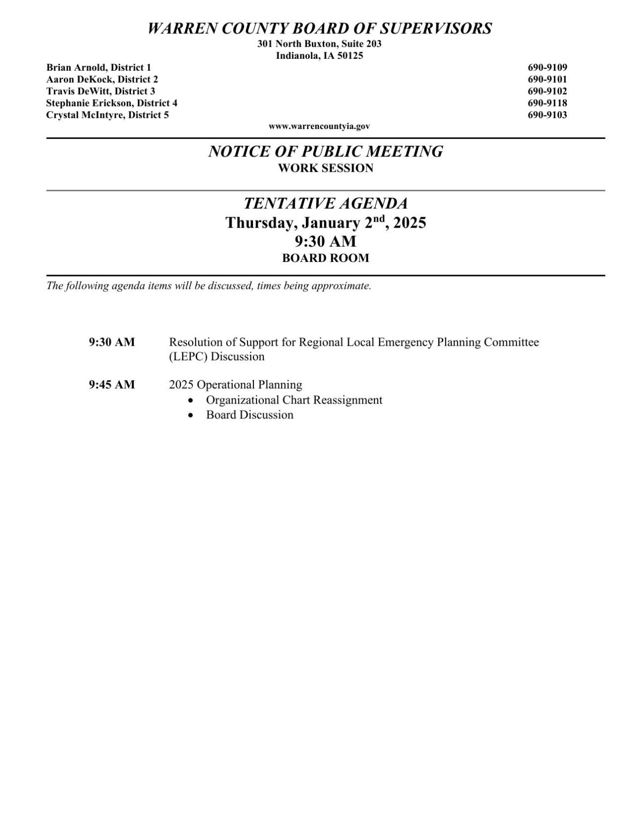 Jan. 2 work session agenda | | indianola-ia.com