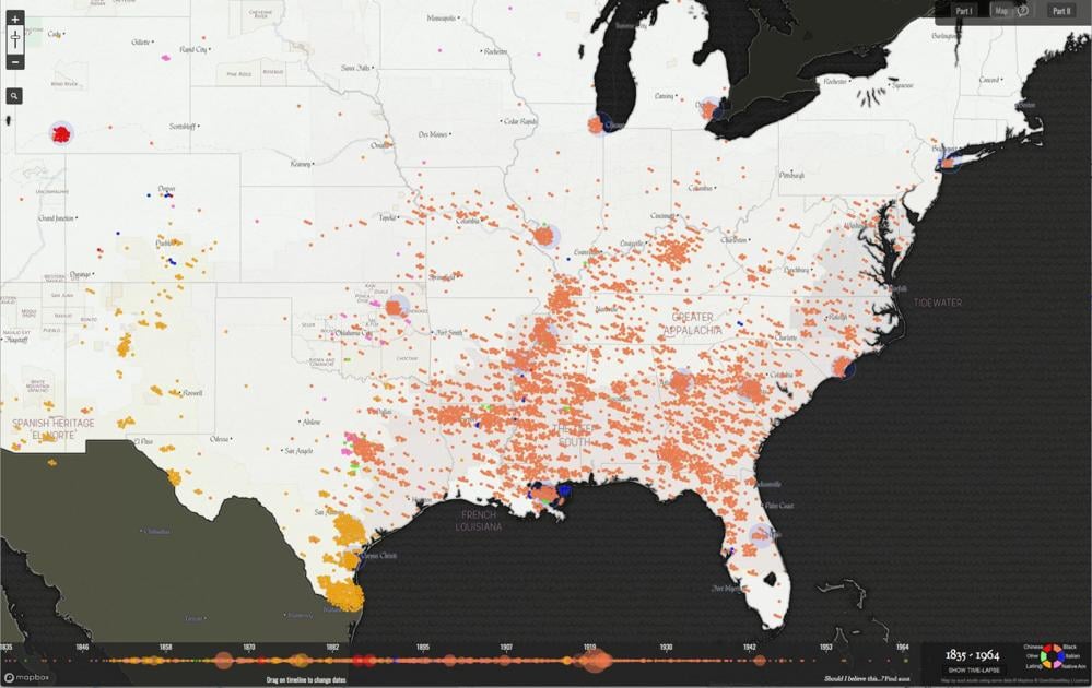 Interactive map shows thousands of lynchings throughout American ...