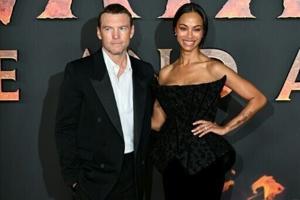 Australian actor Sam Worthington and US actress Zoe Saldana star in ...